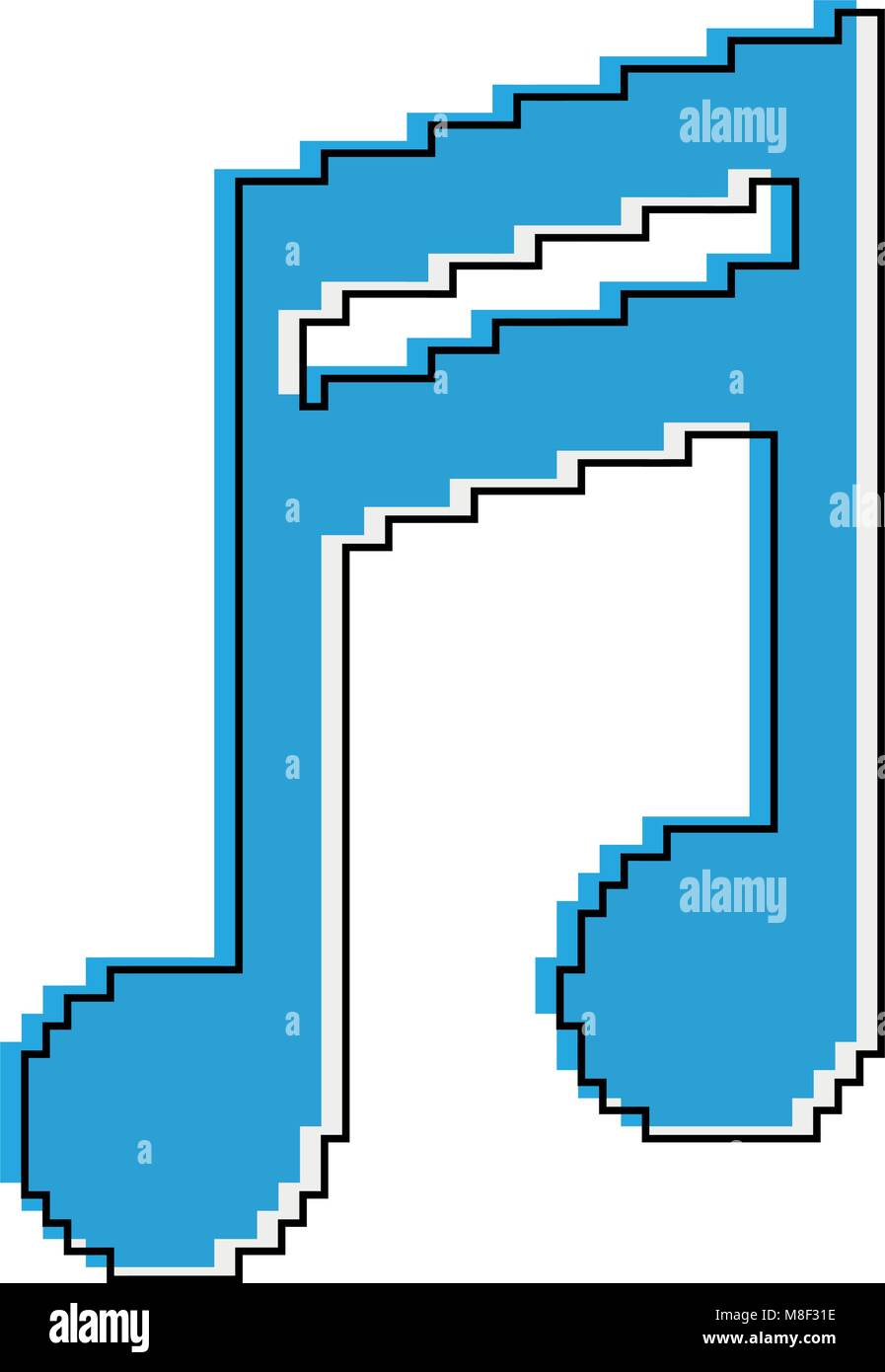 Pixelated music note vector illustration graphic design Stock Vector ...