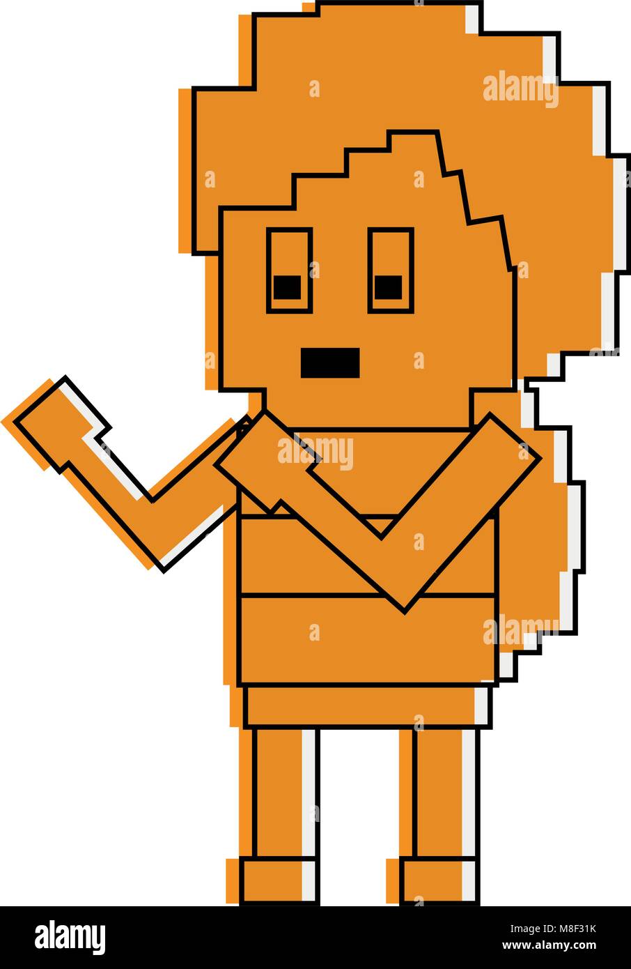 Pixelated woman character vector illustration graphic design Stock ...