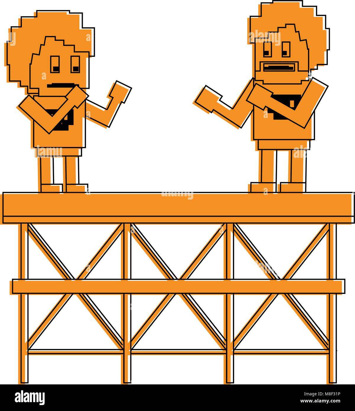 Pixelated fight game scene vector illustration graphic design Stock ...