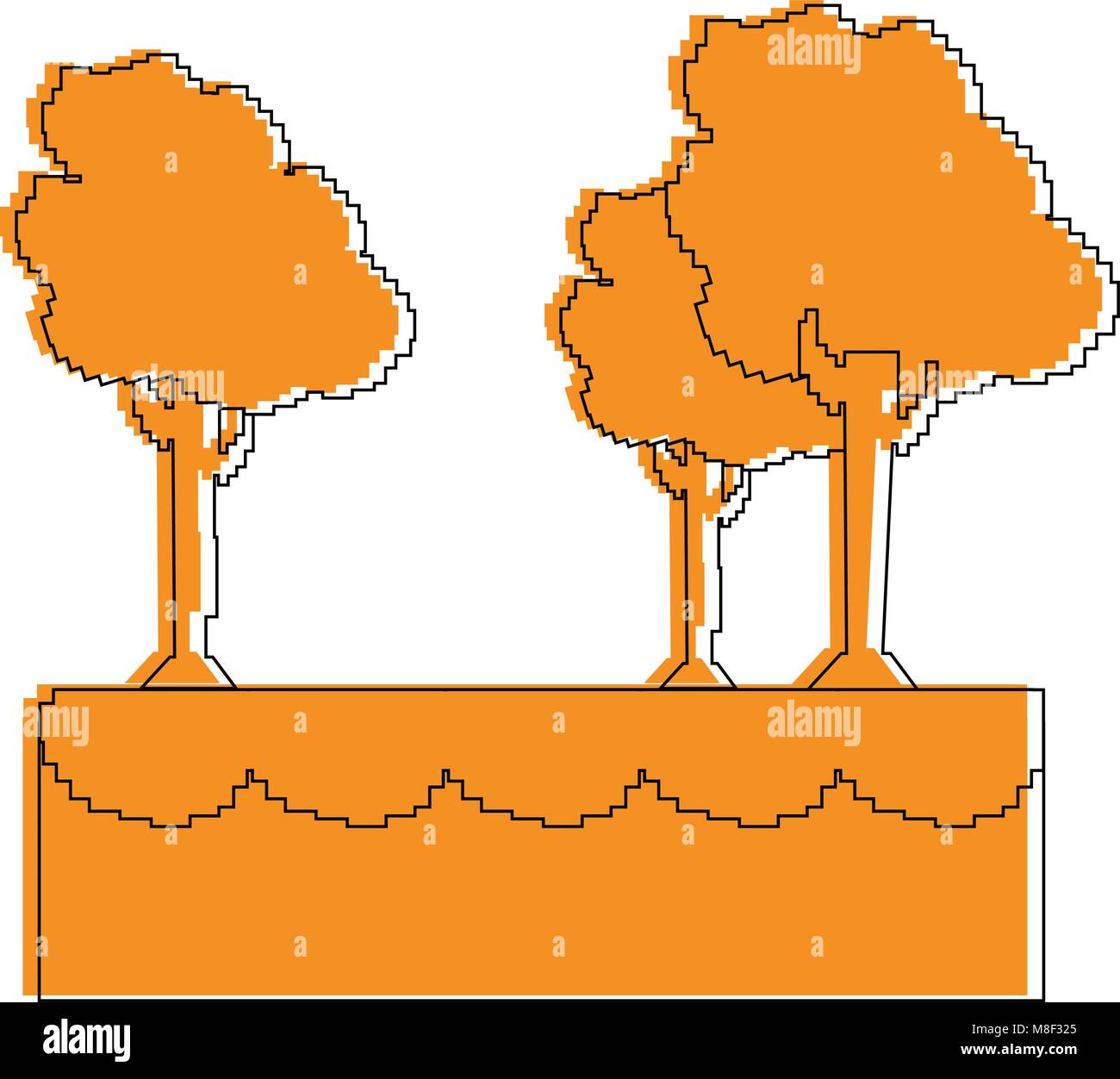 Pixelated trees isolated vector illustration graphic design Stock ...