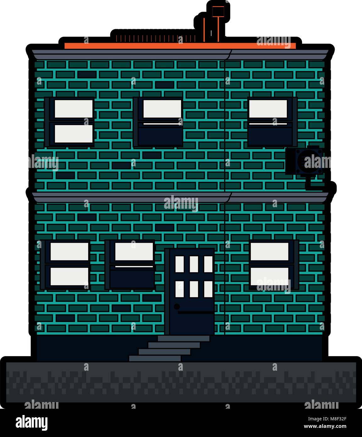 Pixelated building isolated vector illustration graphic design Stock ...