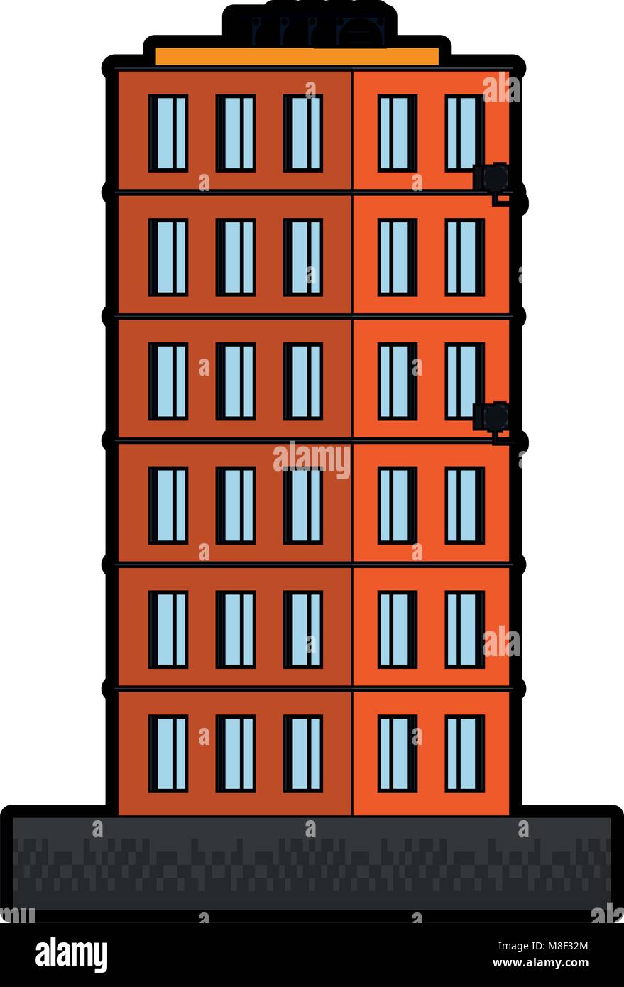 Pixelated building isolated vector illustration graphic design Stock ...