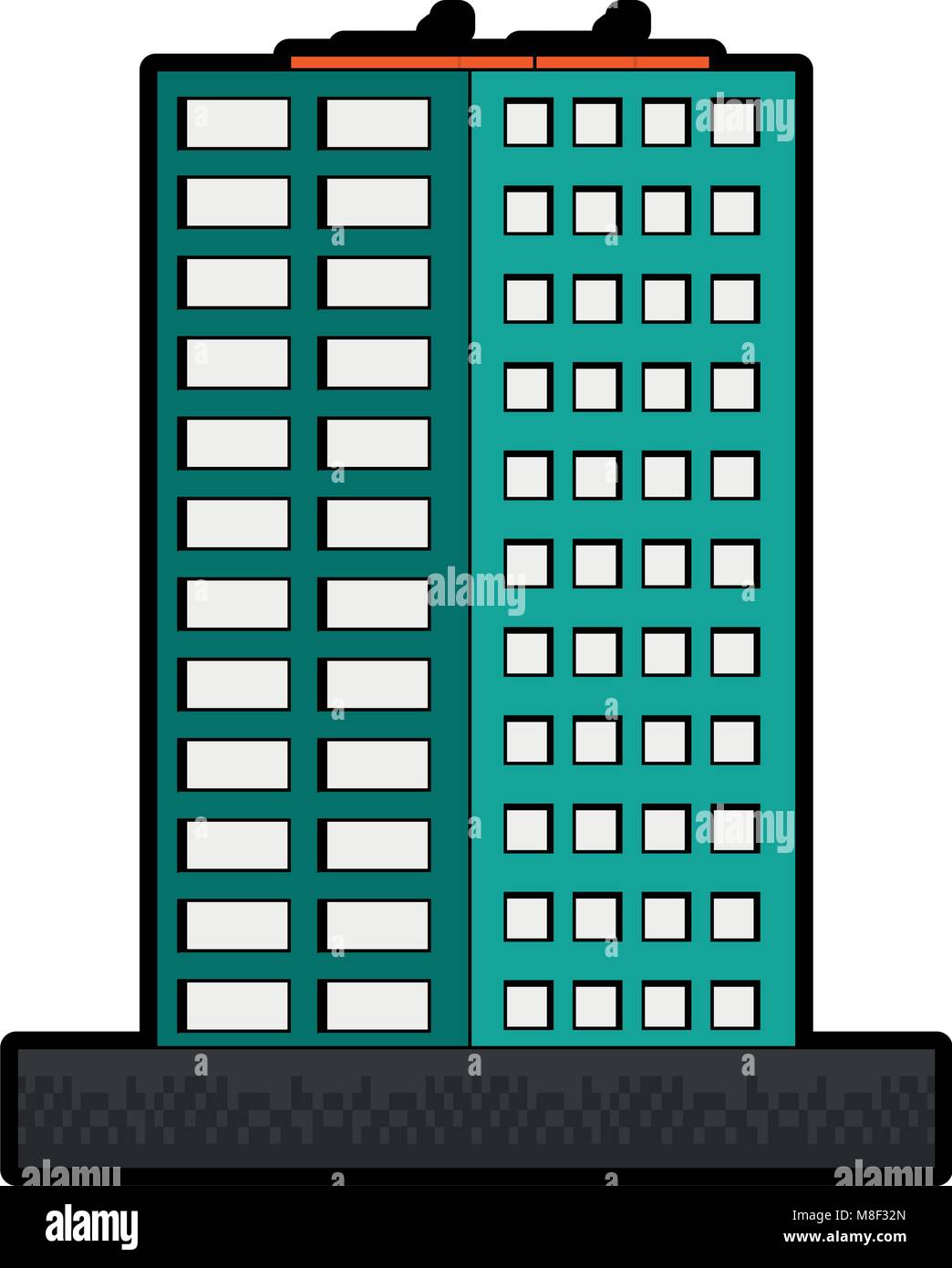 Pixelated building isolated vector illustration graphic design Stock ...