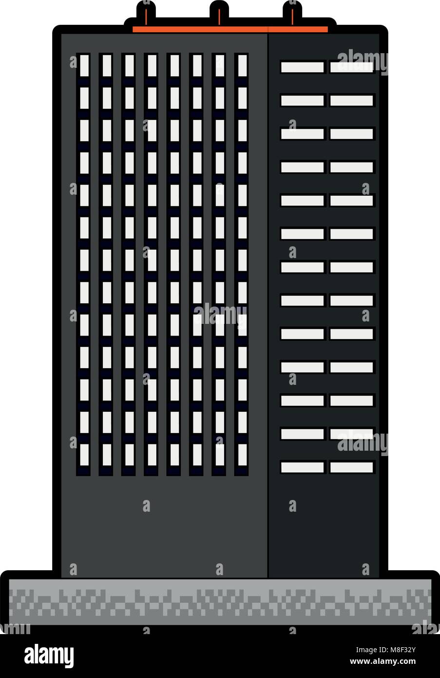 Pixelated building isolated vector illustration graphic design Stock ...