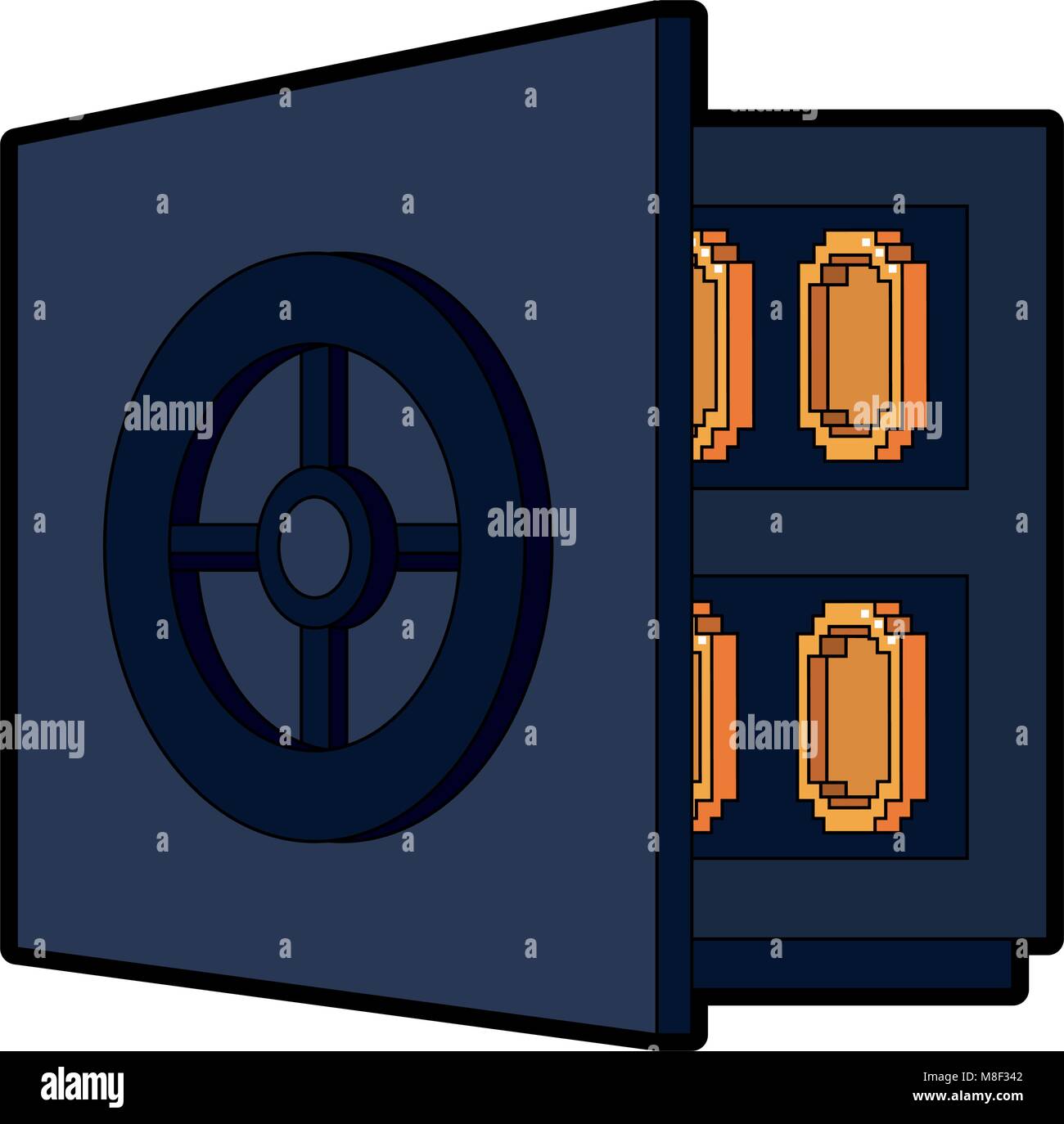 Pixelated strongbox open vector illustration graphic design Stock ...