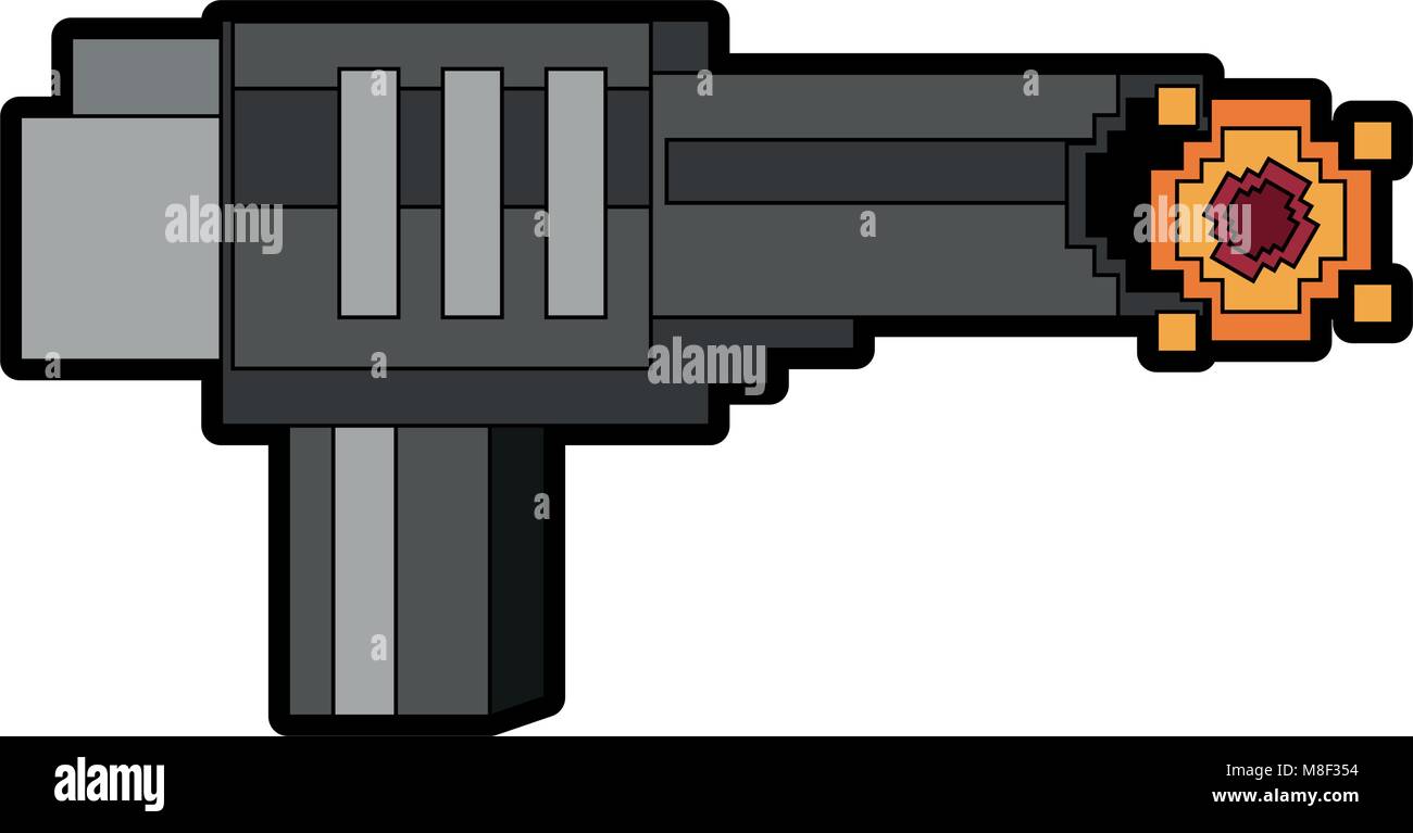 Pixelated handgun shooting vector illustration graphic design Stock ...