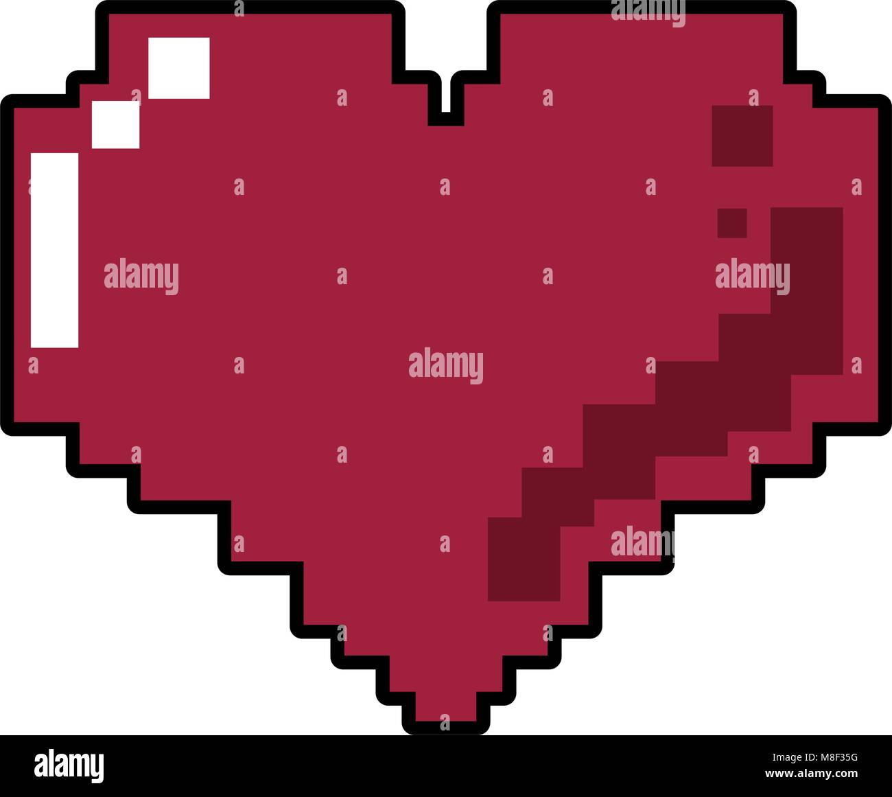 Pixelated heart symbol vector illustration graphic design Stock Vector ...