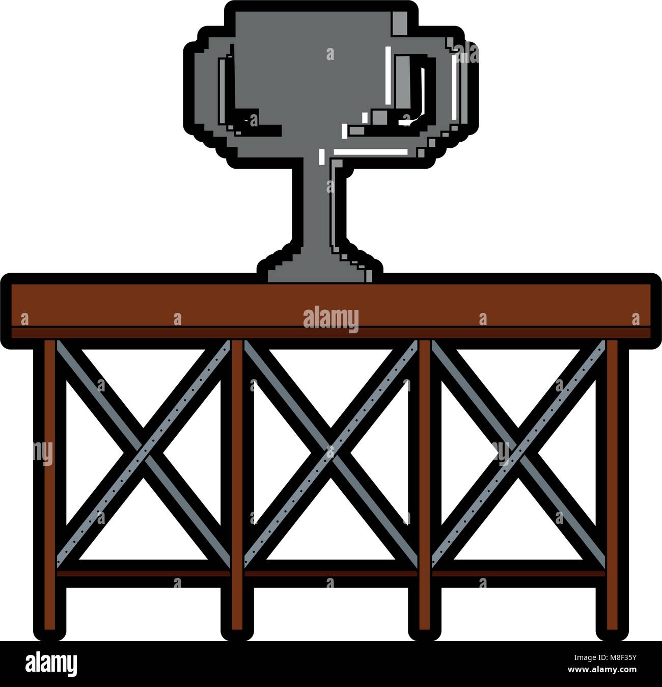 Pixelated shelf with cup on top vector illustration graphic design ...
