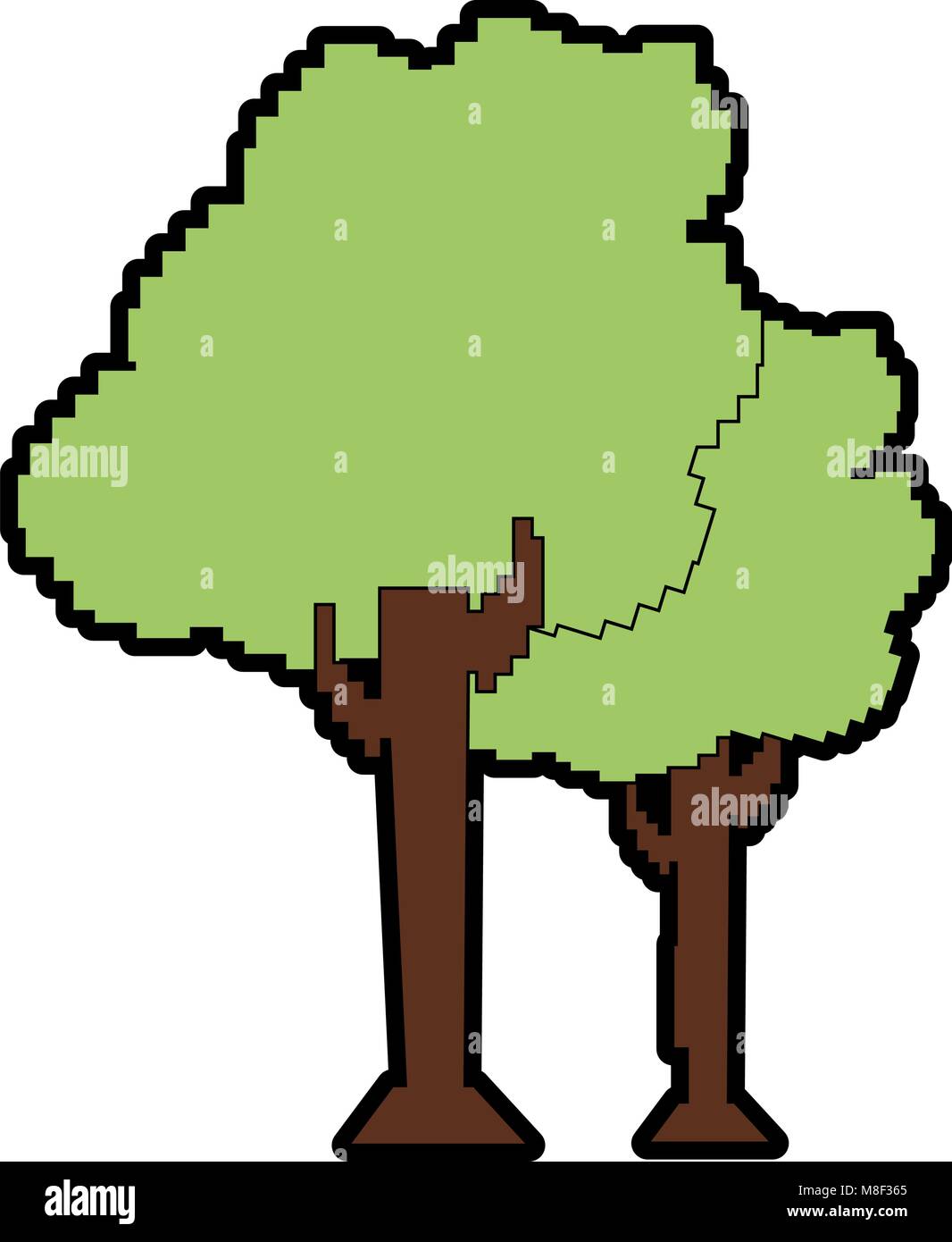 Pixelated trees isolated vector illustration graphic design Stock ...