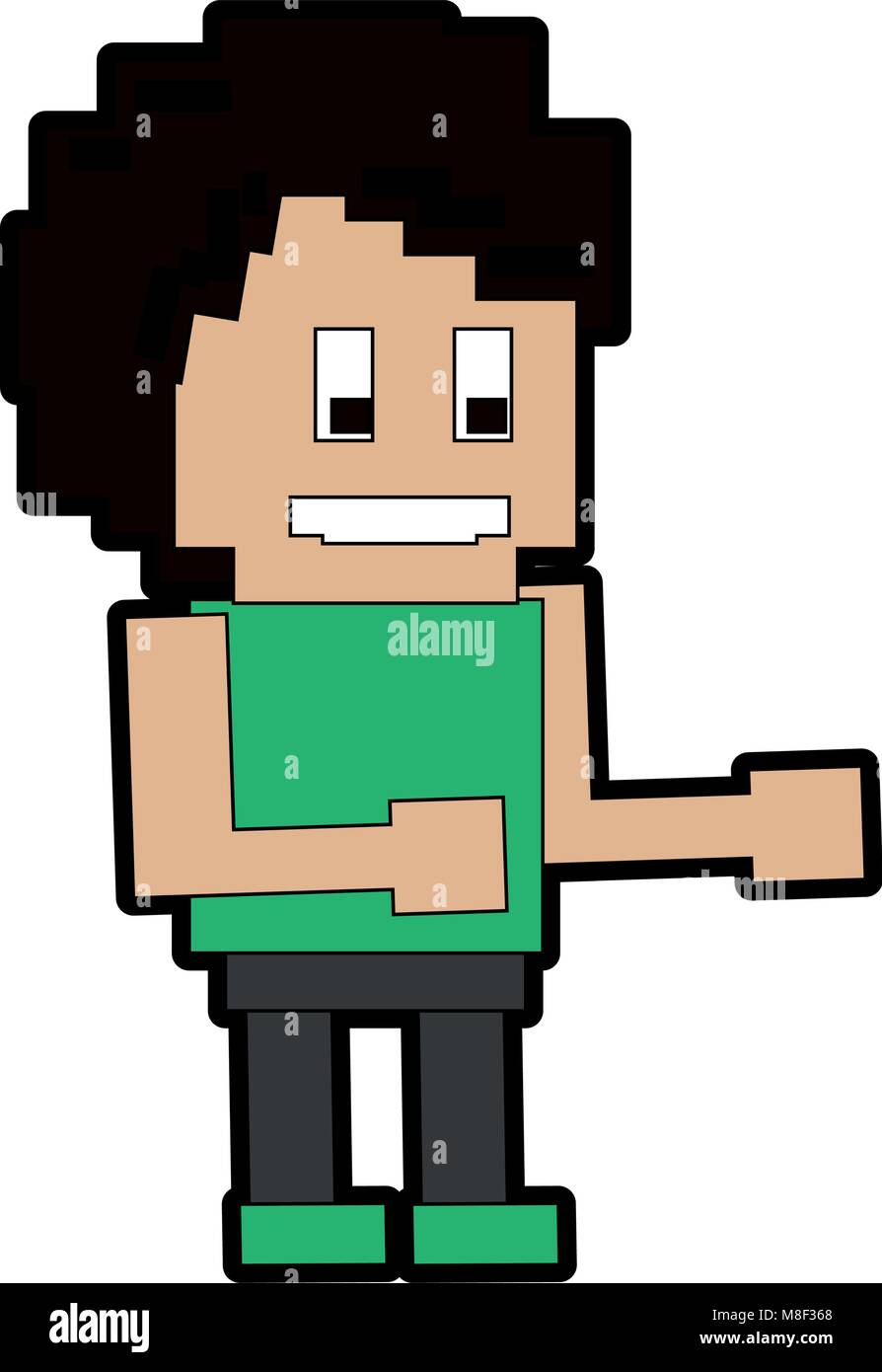 Pixelated man character vector illustration graphic design Stock Vector ...