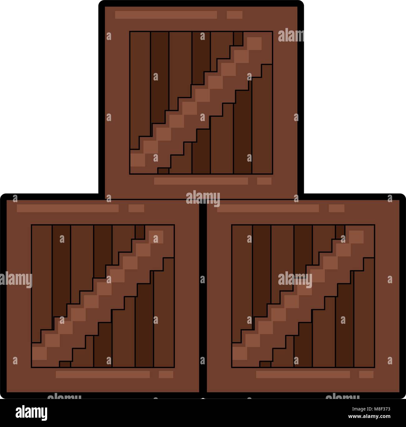 Pixelated wooden boxes vector illustration graphic design Stock Vector ...