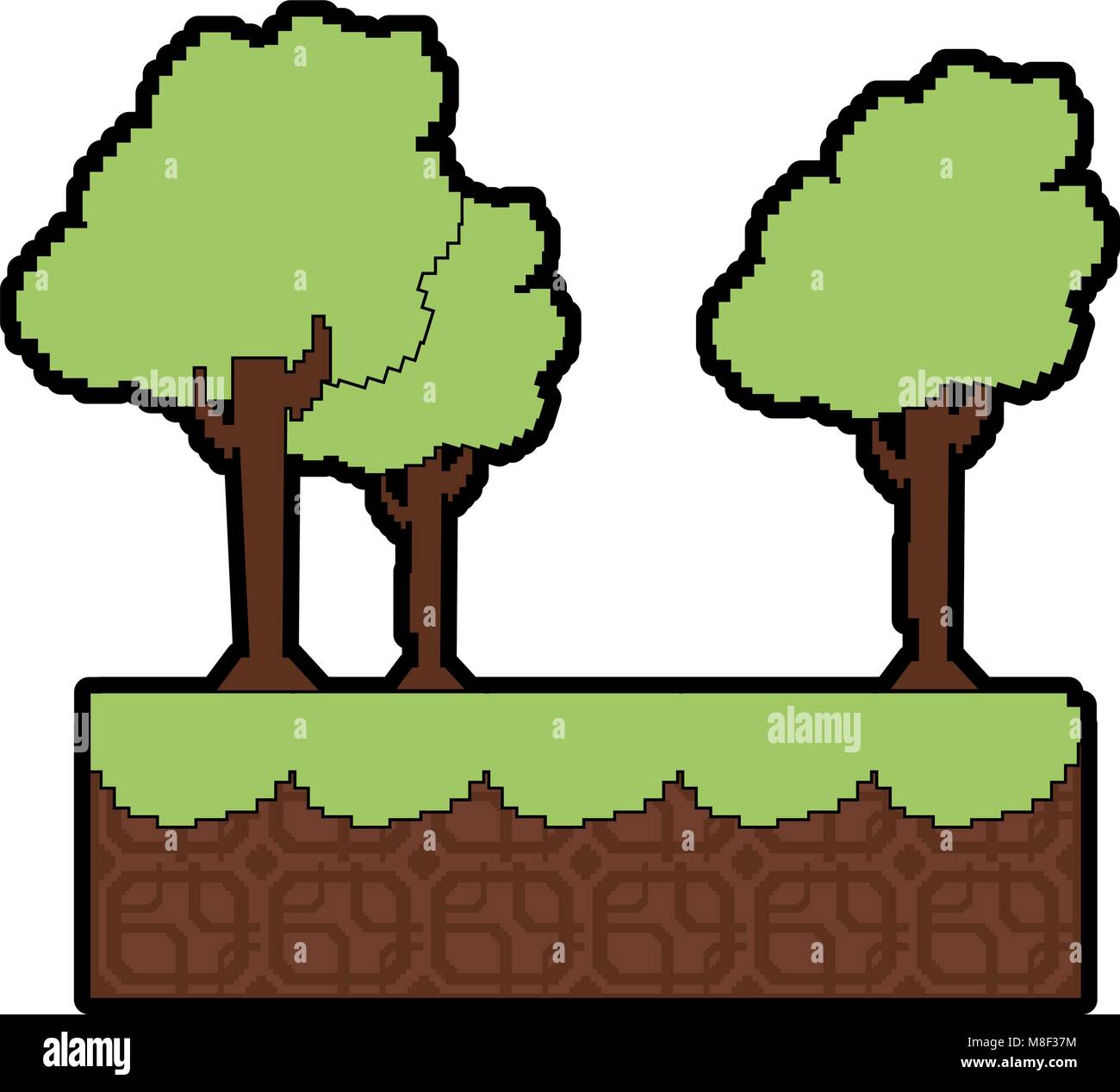 Pixelated trees isolated vector illustration graphic design Stock ...