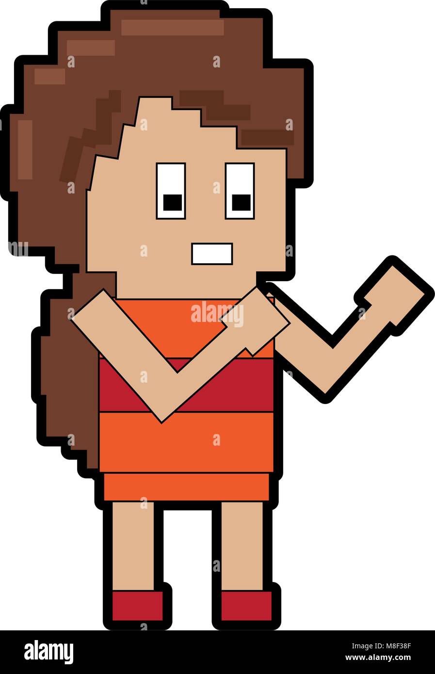 Pixelated woman character vector illustration graphic design Stock ...
