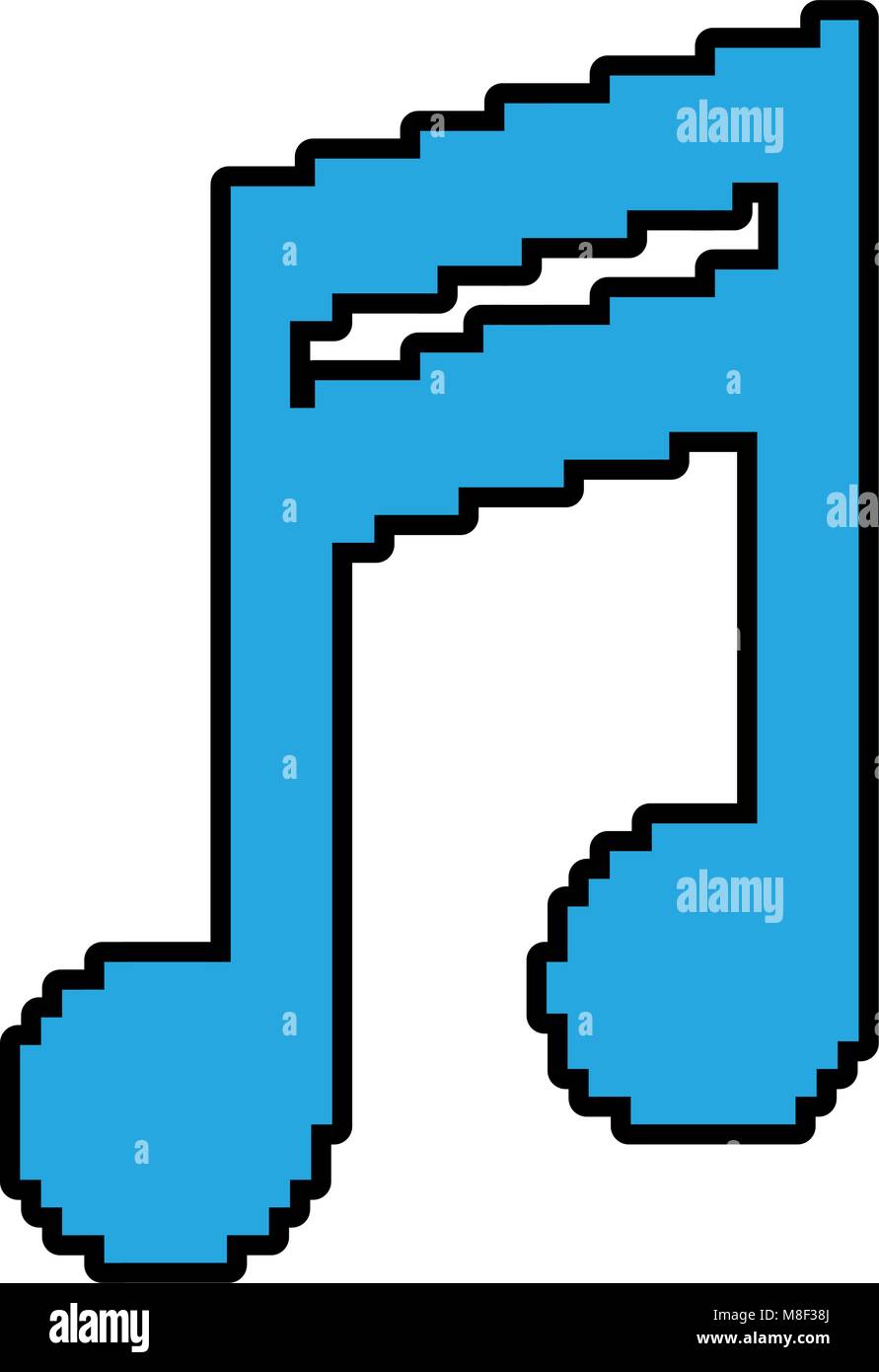 Pixelated music note vector illustration graphic design Stock Vector ...