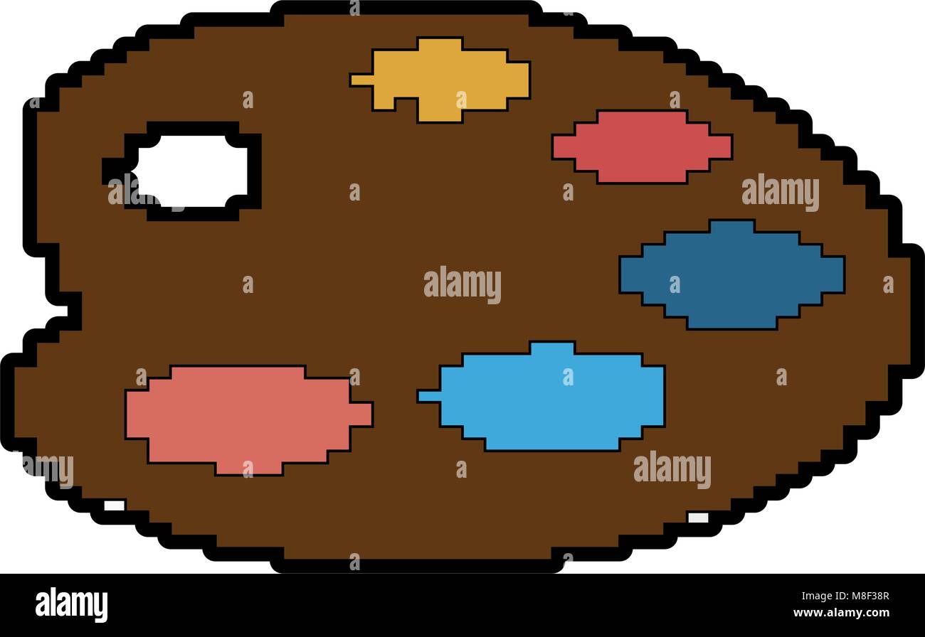 Pixelated Paint palette vector illustration graphic design Stock Vector ...