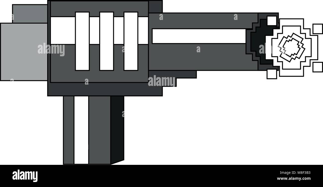 Pixelated handgun shooting vector illustration graphic design Stock ...