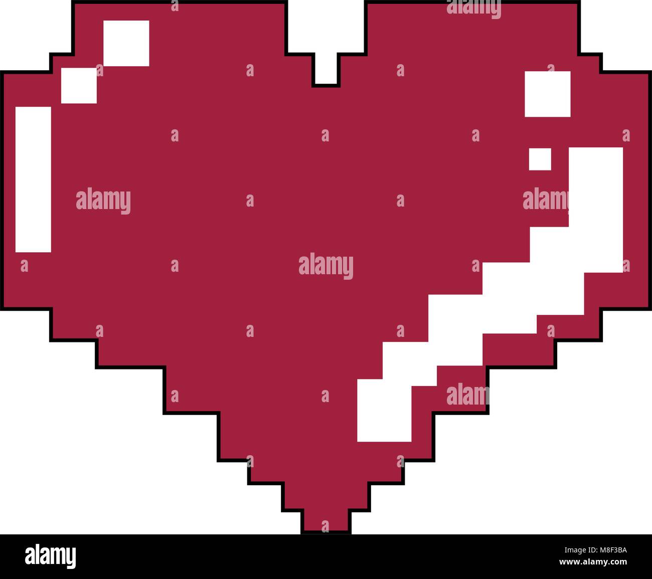Pixelated heart symbol vector illustration graphic design Stock Vector ...