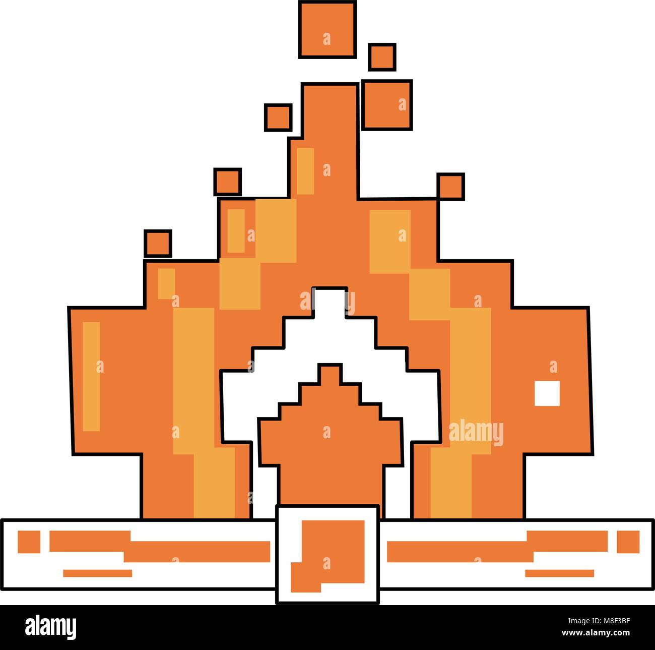 Pixelated fire flamme vector illustration graphic design Stock Vector ...