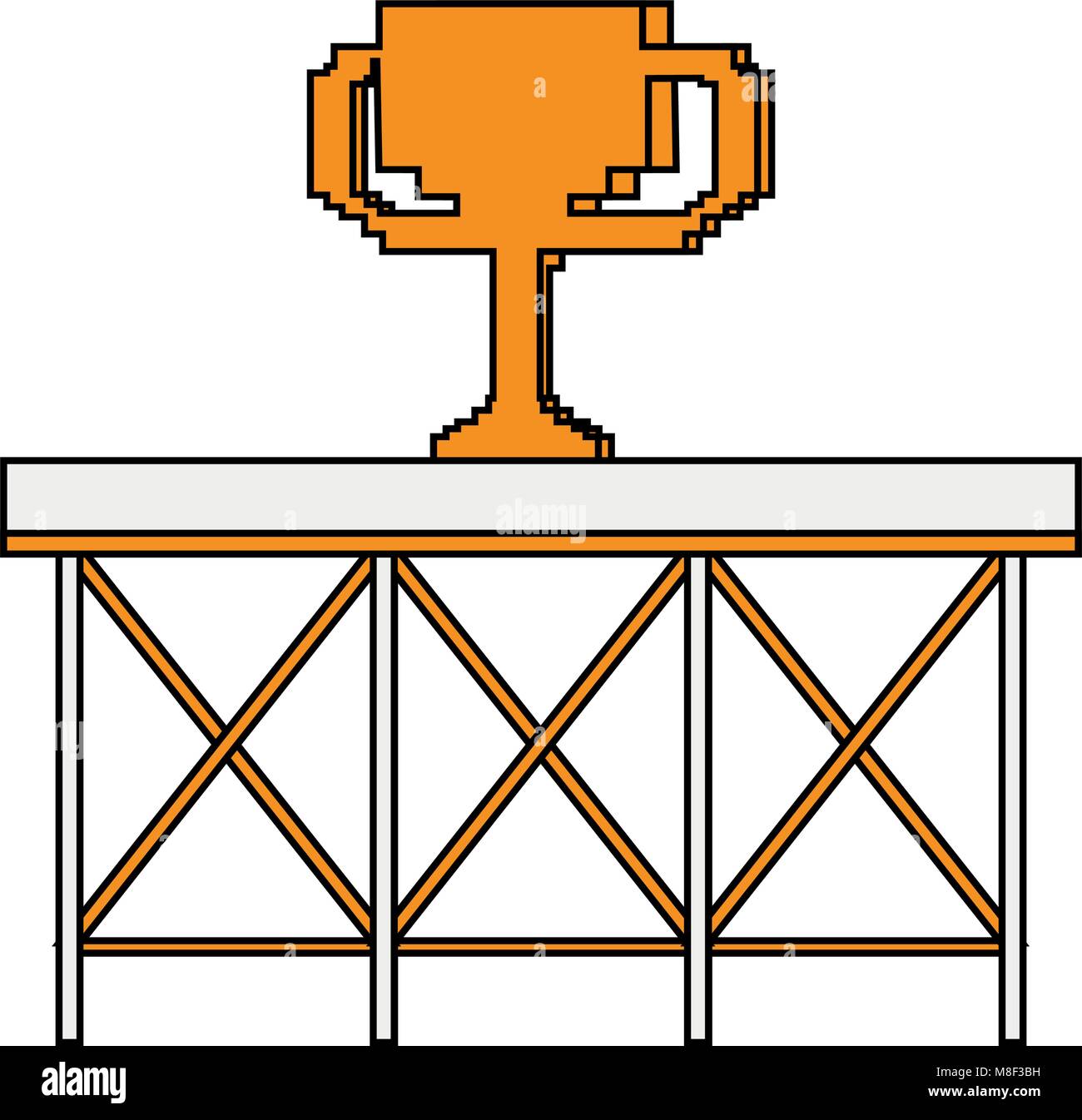 Pixelated shelf with cup on top vector illustration graphic design ...