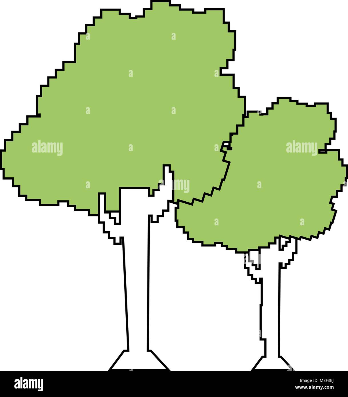 Pixelated trees isolated vector illustration graphic design Stock ...