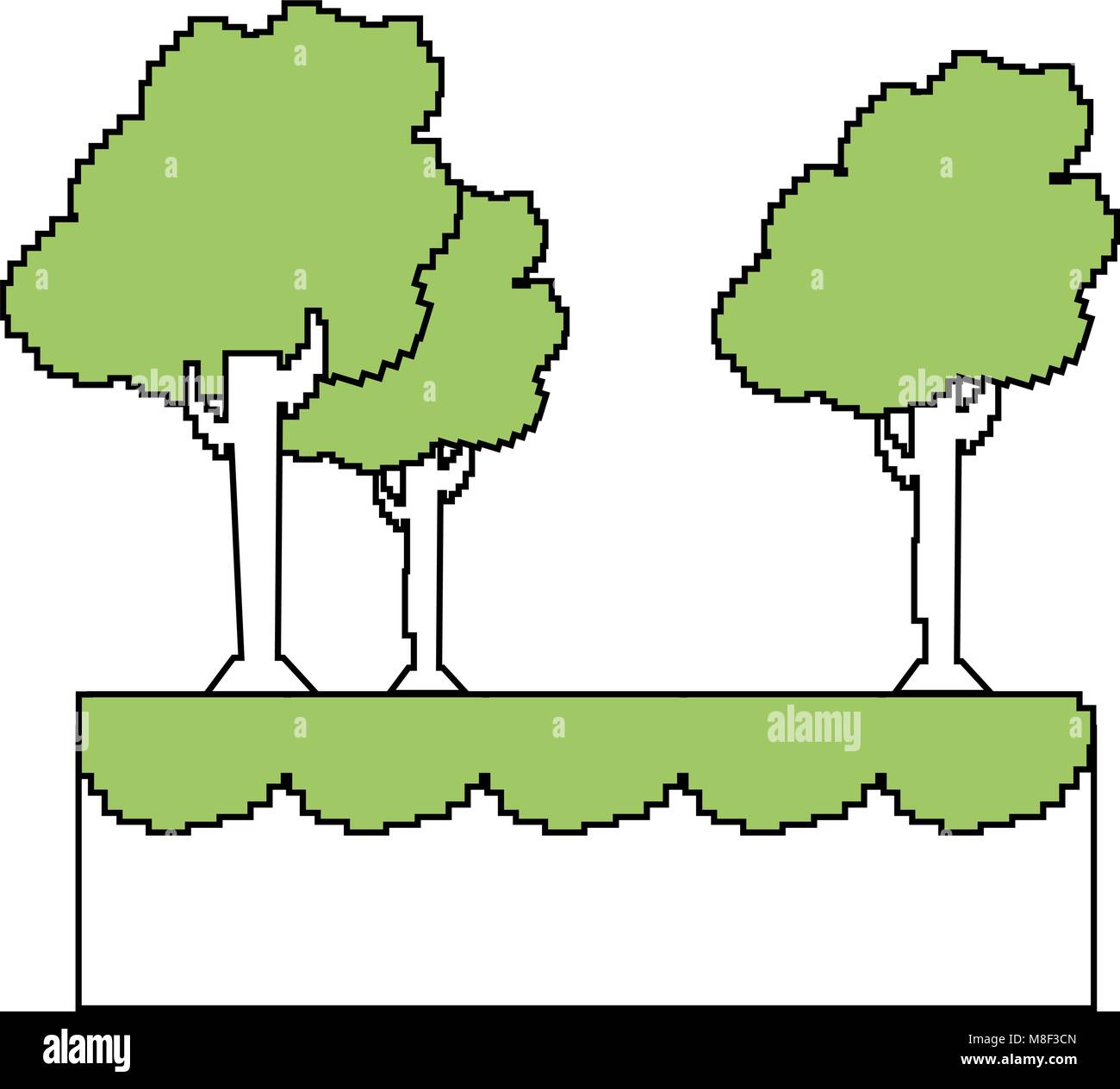 Pixelated trees isolated vector illustration graphic design Stock ...