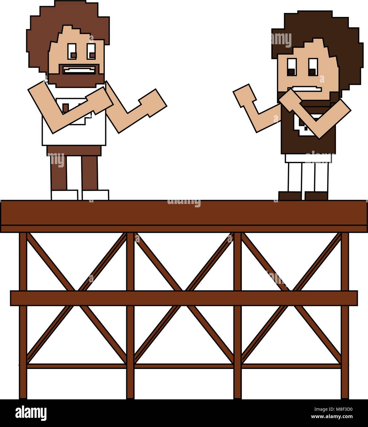 Pixelated fight game scene vector illustration graphic design Stock ...