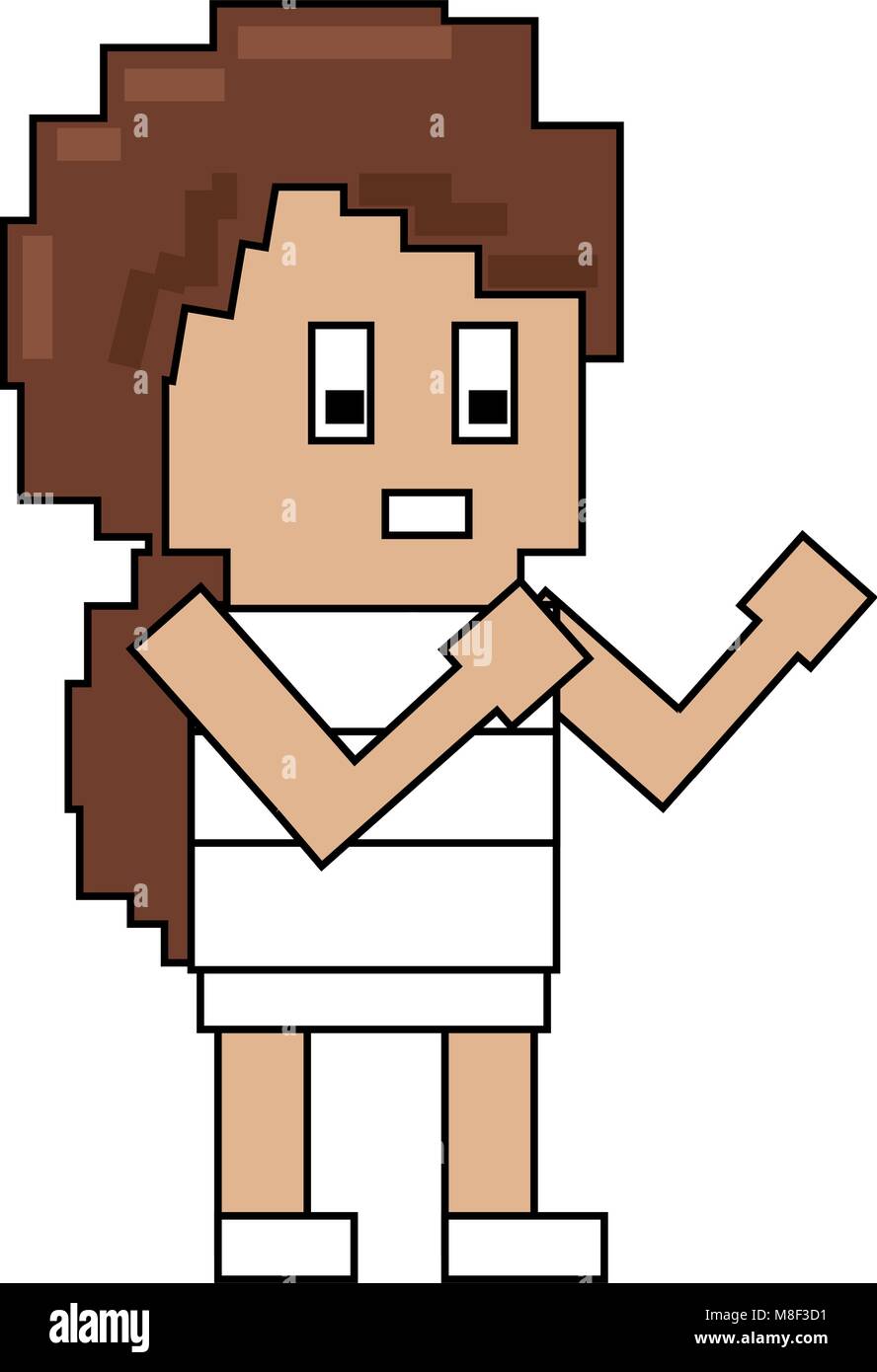 Pixelated woman character vector illustration graphic design Stock ...