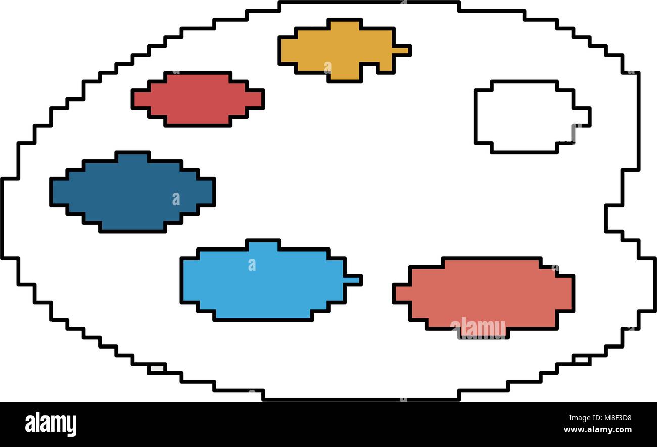 Pixelated Paint palette vector illustration graphic design Stock Vector ...