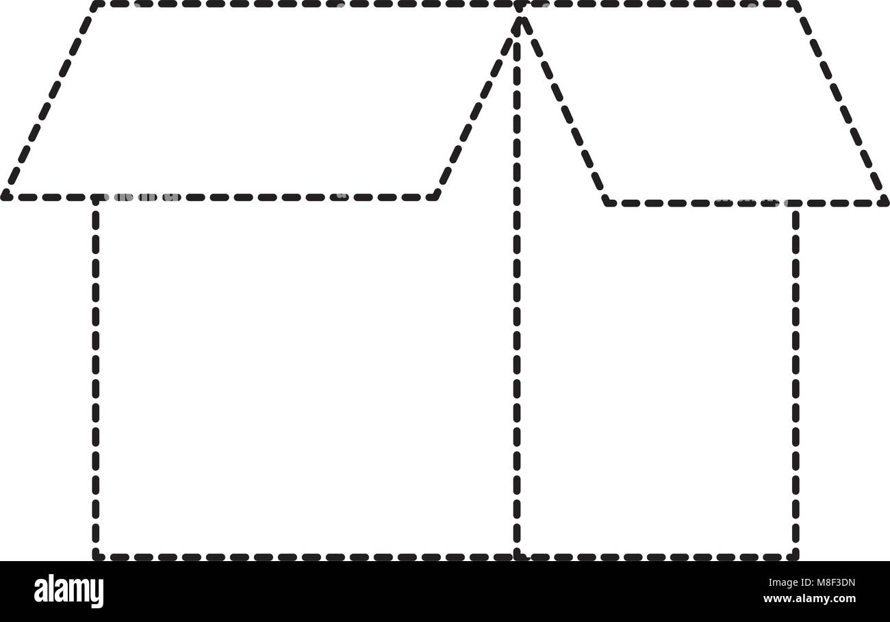 dotted shape open box package object icon Stock Vector Image & Art - Alamy