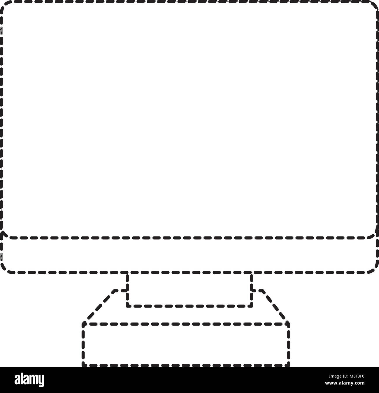 dotted shape electronic screen computer technology icon Stock Vector ...