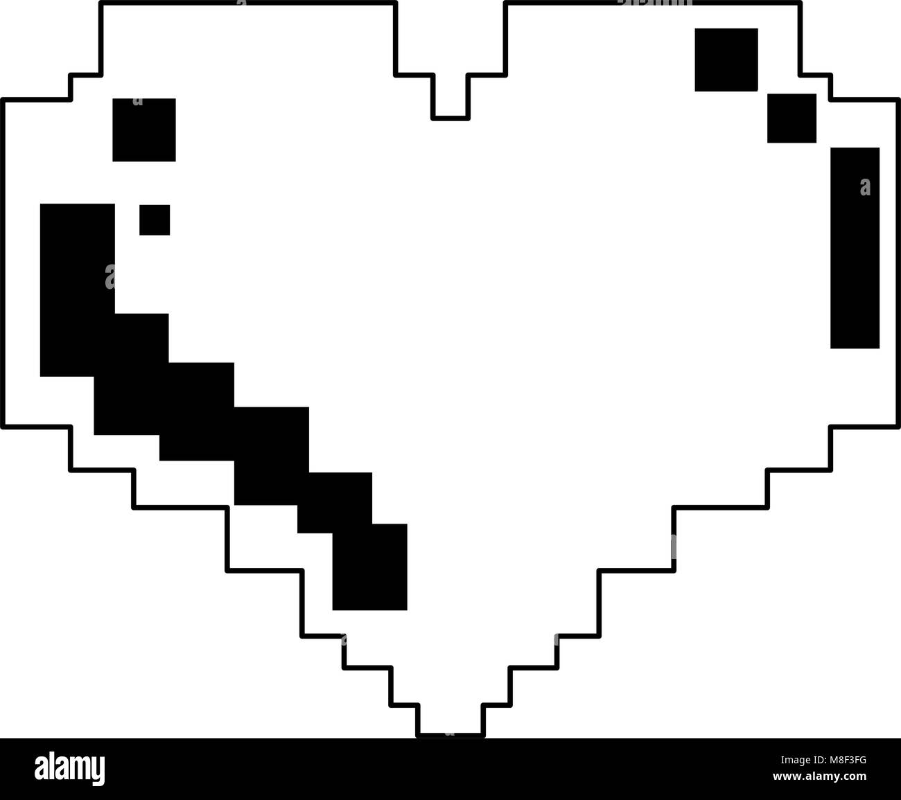 Pixelated heart symbol vector illustration graphic design Stock Vector ...