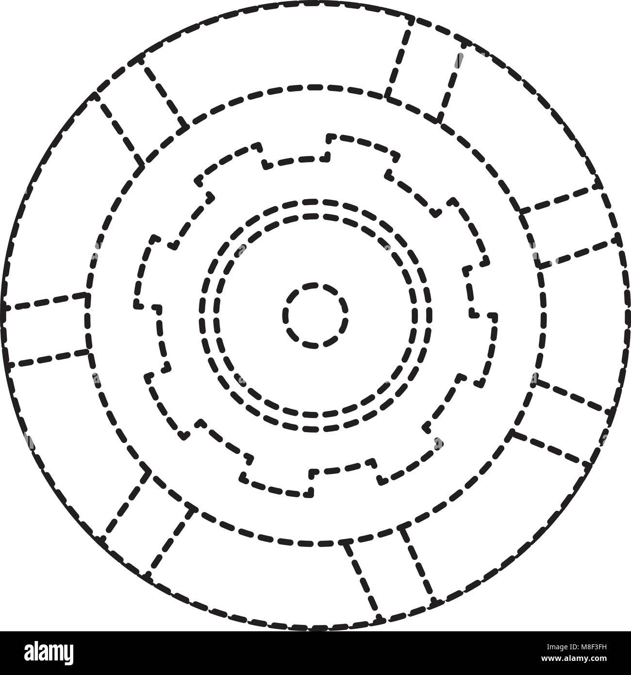 dotted shape industry gear engineering process machine Stock Vector ...