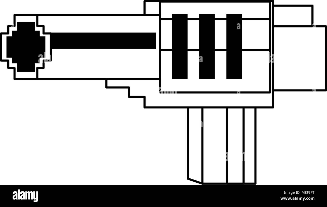 Pixelated handgun shooting vector illustration graphic design Stock ...