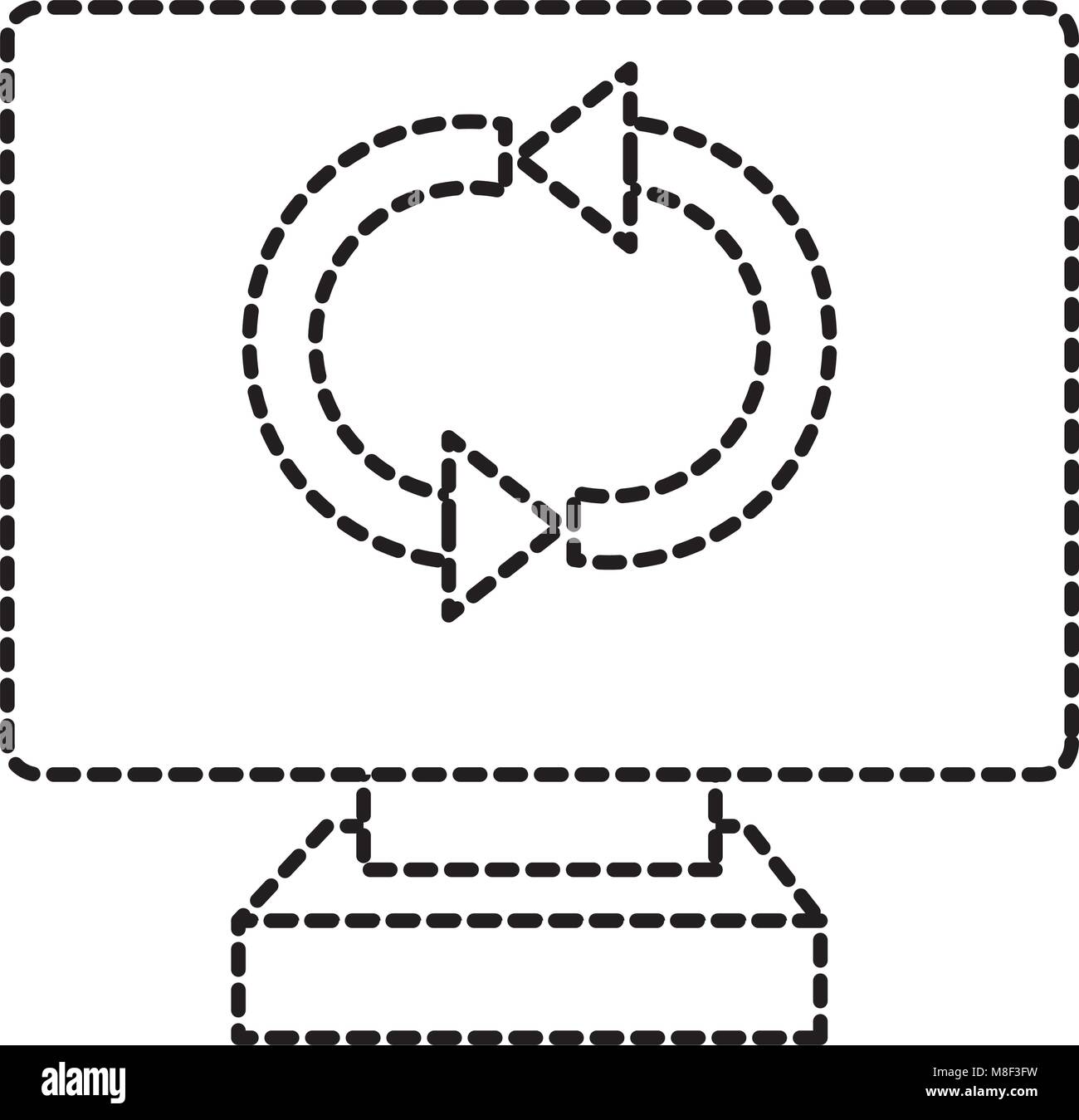 dotted shape screen computer technology with loading symbol Stock ...