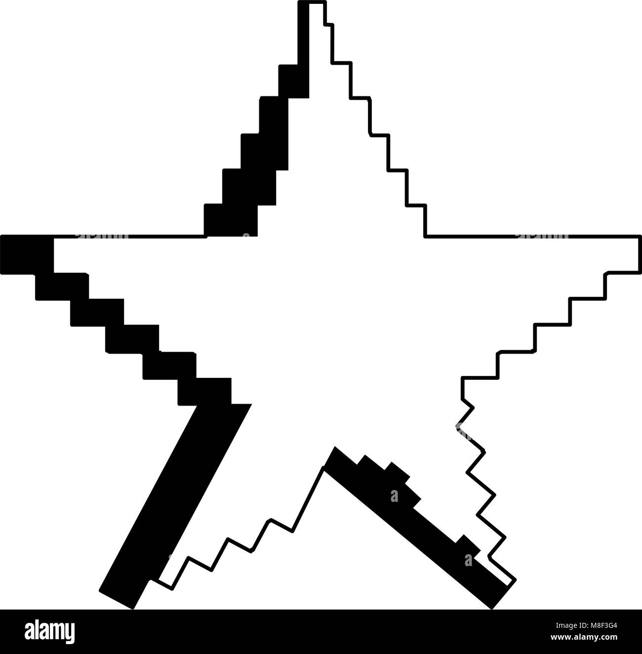 Pixelated star symbol vector illustration graphic design Stock Vector ...