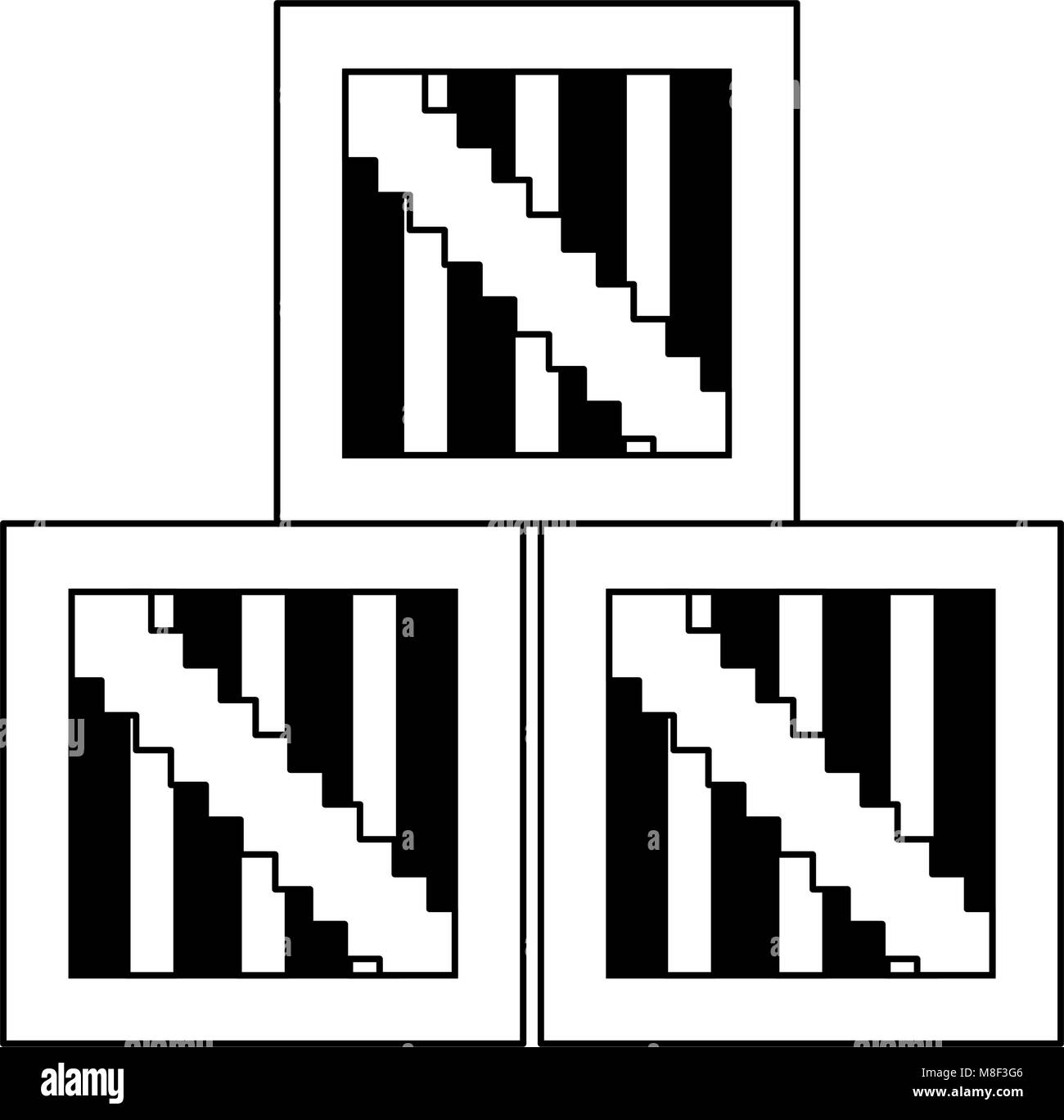 Pixelated wooden boxes vector illustration graphic design Stock Vector ...