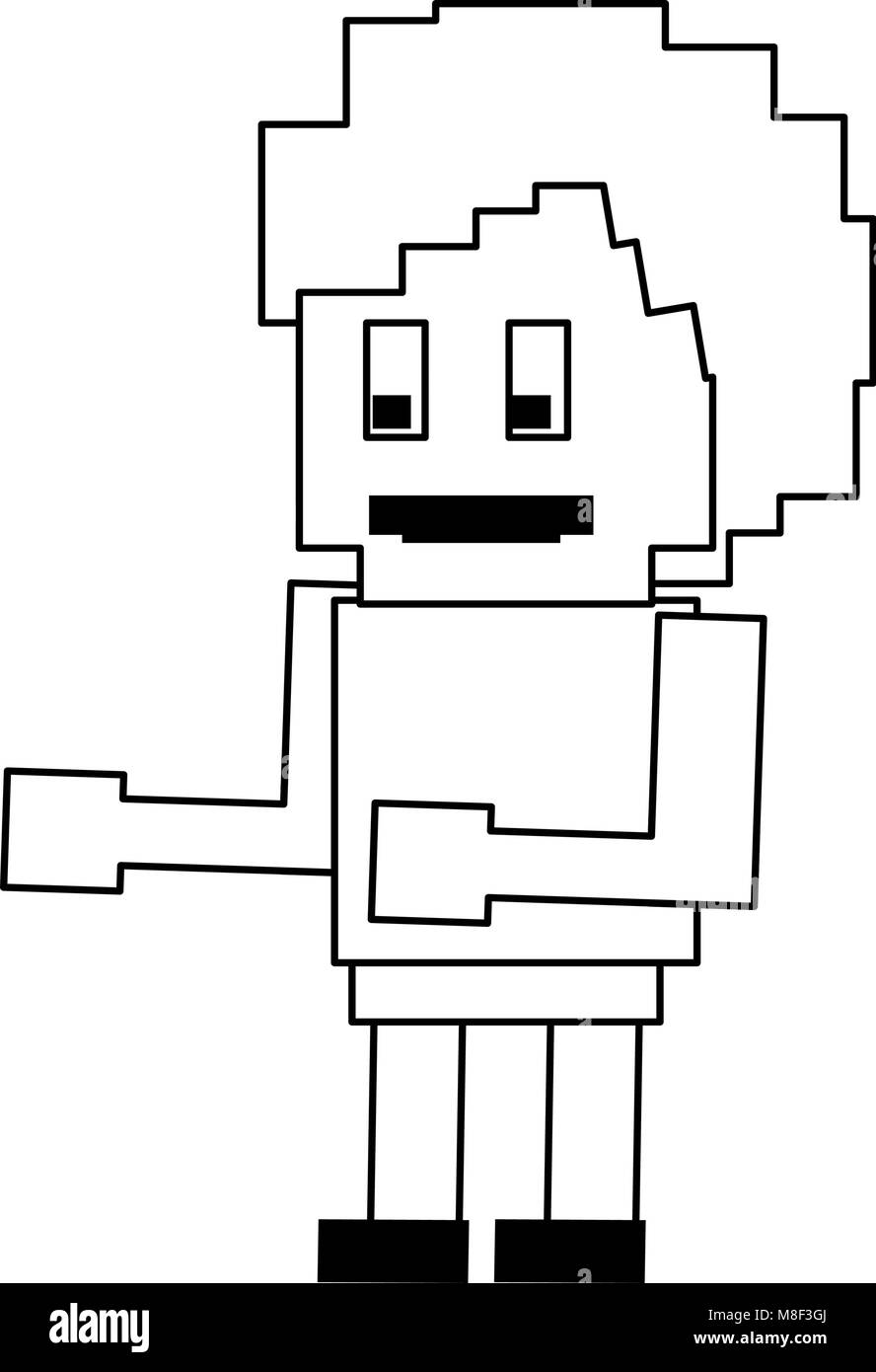 Pixelated man character vector illustration graphic design Stock Vector ...