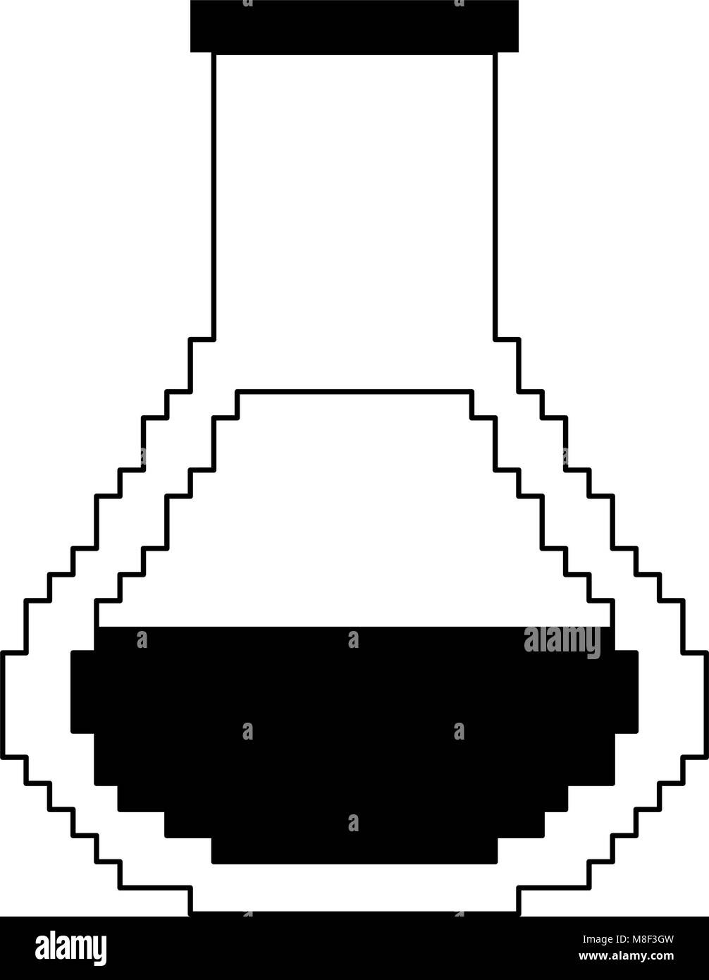 Pixelated Laboratory flask vector illustration graphic design Stock ...