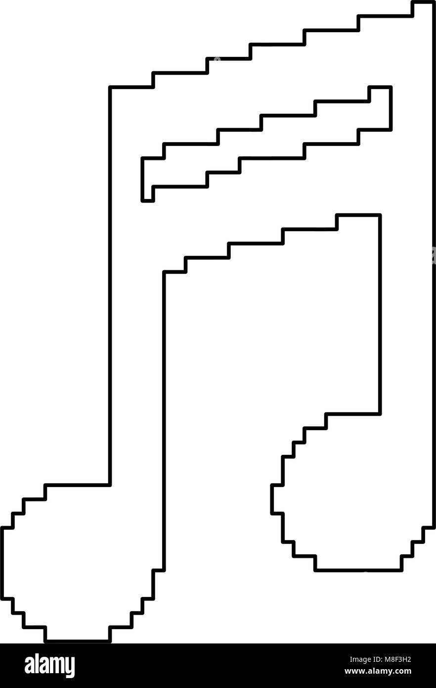 Pixelated music note vector illustration graphic design Stock Vector ...