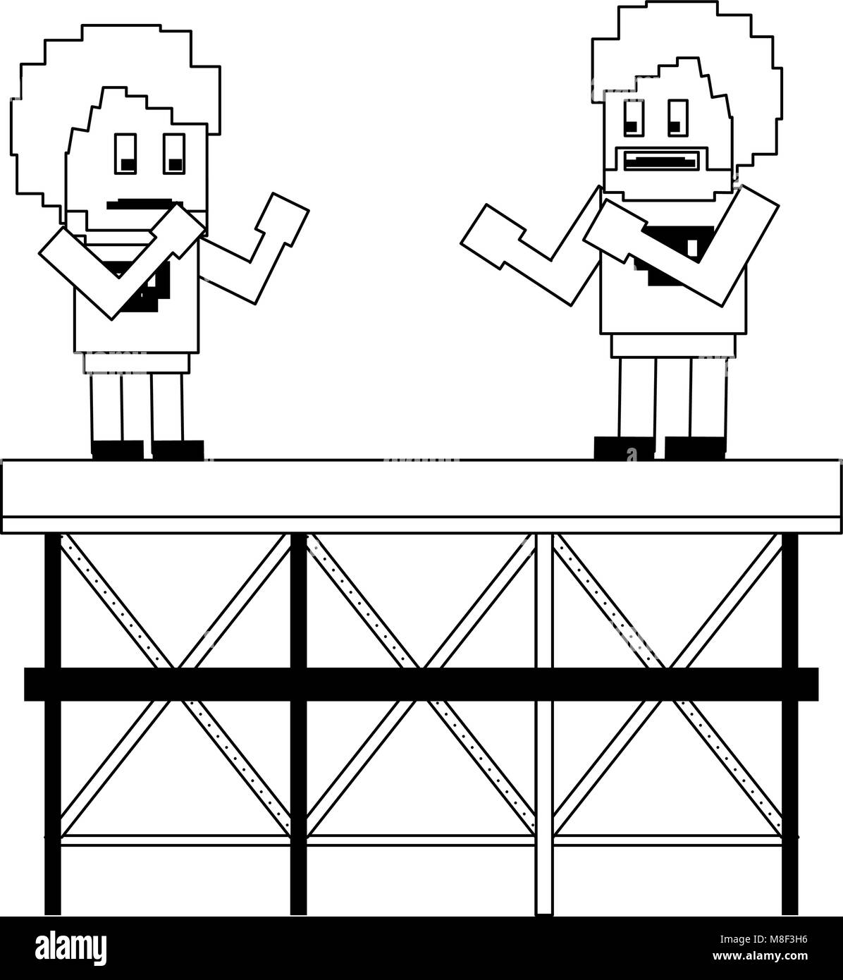 Pixelated fight game scene vector illustration graphic design Stock ...