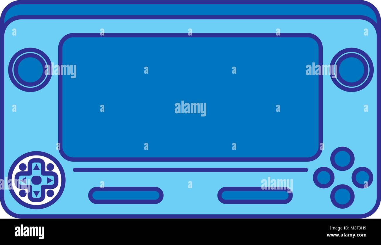 duo color electronic videogame simulator technology console Stock ...