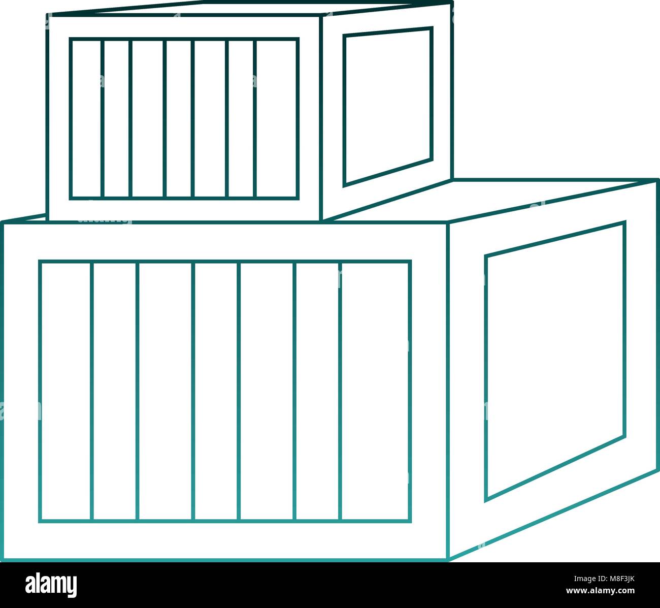 Pixelated wooden boxes vector illustration graphic design Stock Vector ...