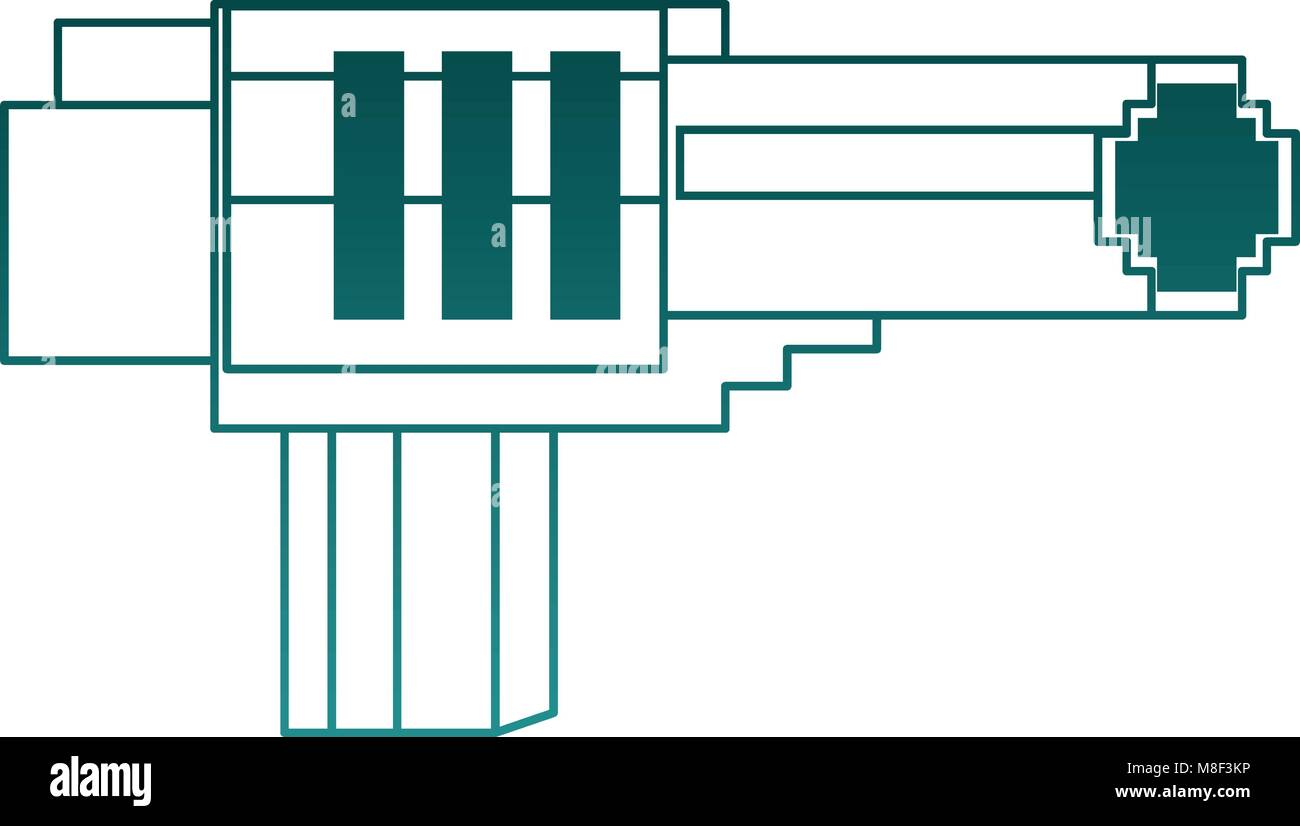 Pixelated handgun shooting vector illustration graphic design Stock ...