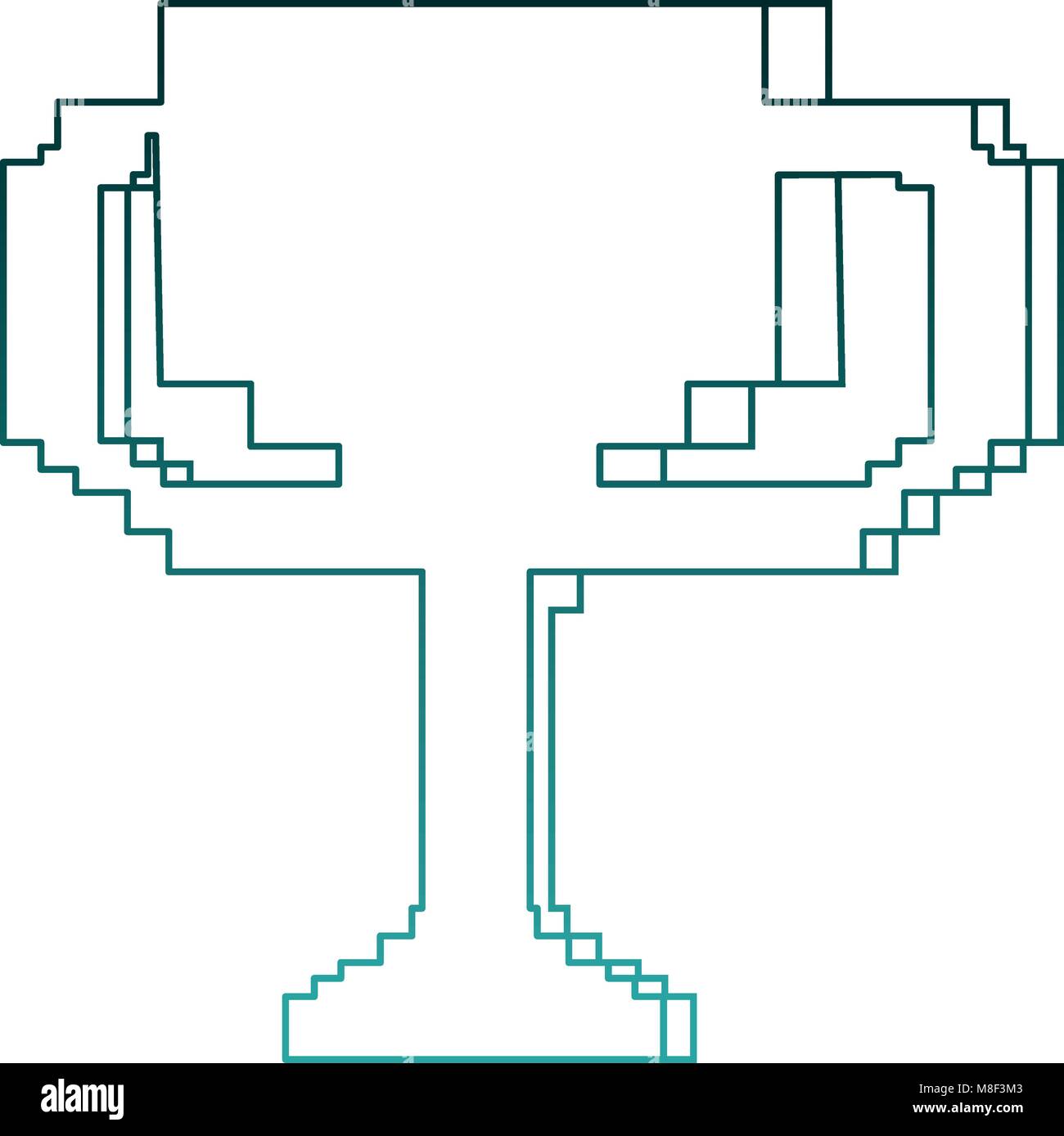 Pixelated trophy cup vector illustration graphic design Stock Vector ...