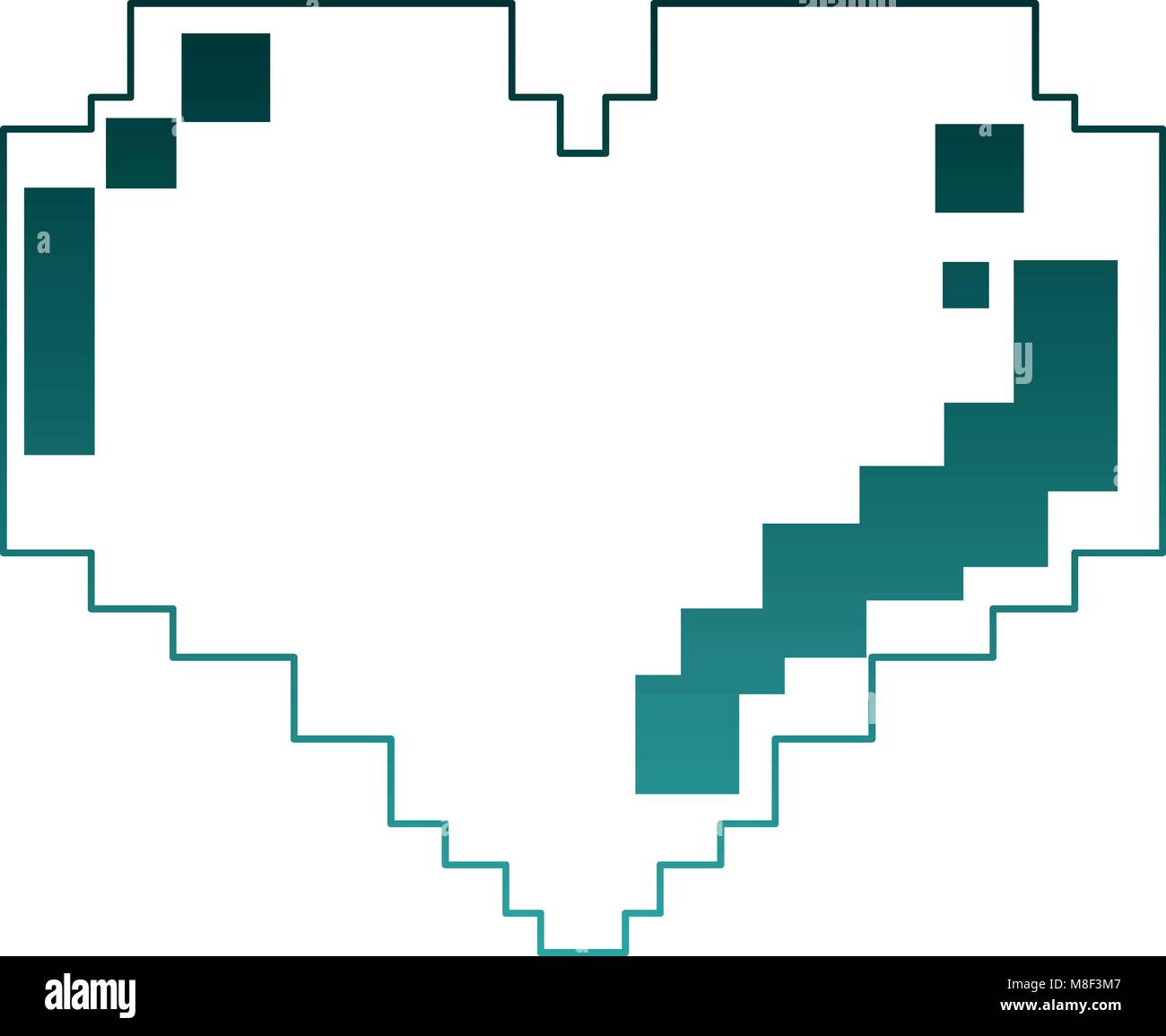 Pixelated heart symbol vector illustration graphic design Stock Vector ...