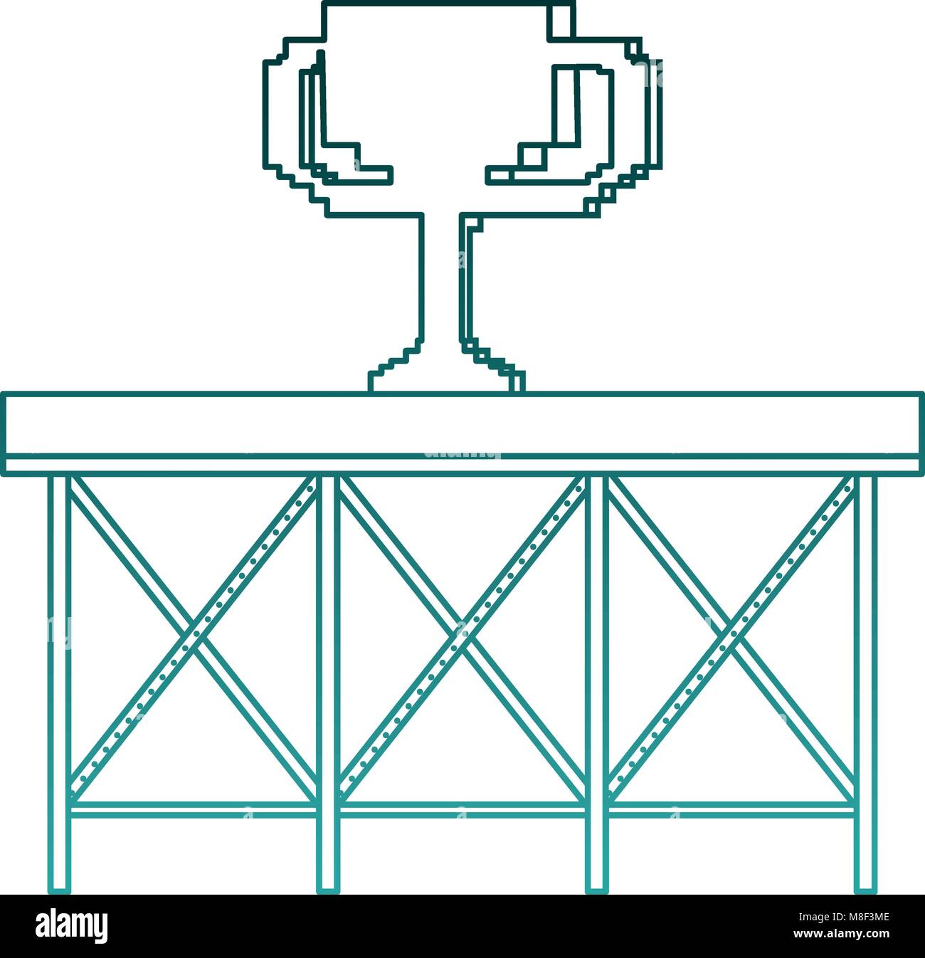 Pixelated shelf with cup on top vector illustration graphic design ...