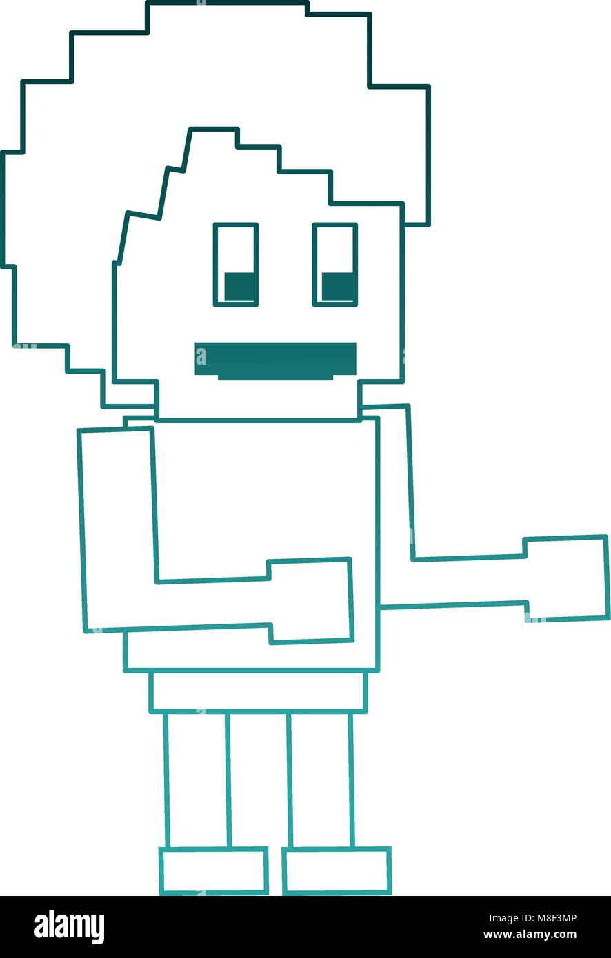 Pixelated man character vector illustration graphic design Stock Vector ...