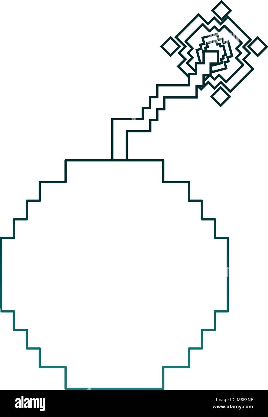 Pixelated bomb symbol vector illustration graphic design Stock Vector ...