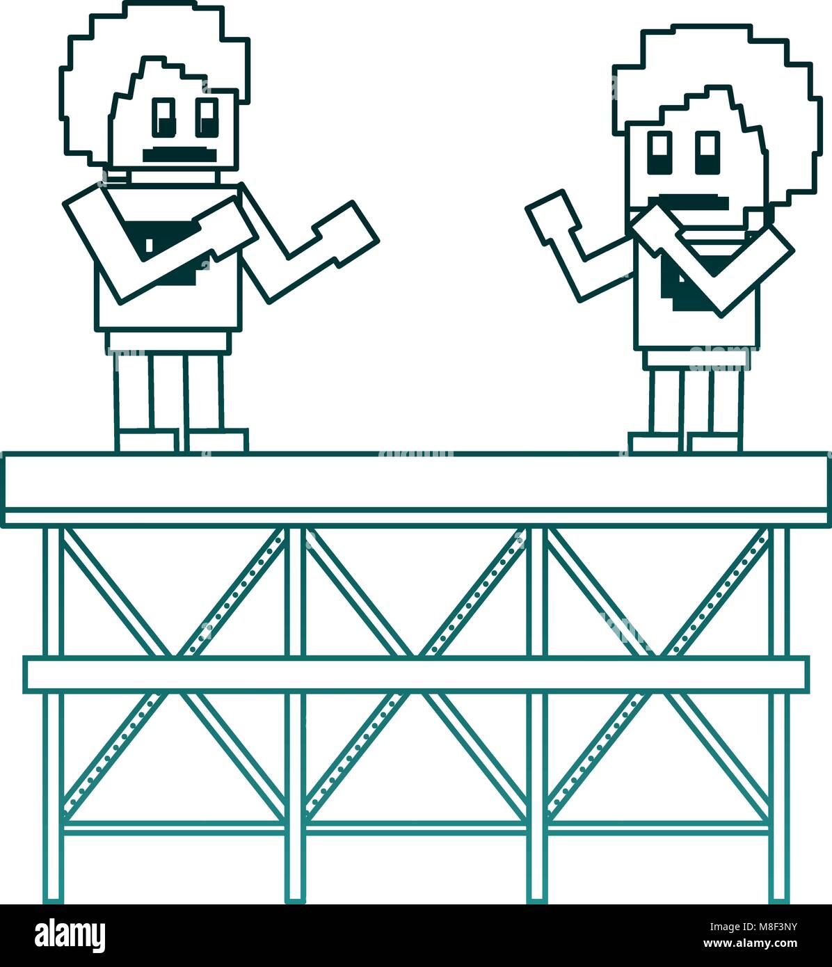Pixelated fight game scene vector illustration graphic design Stock ...