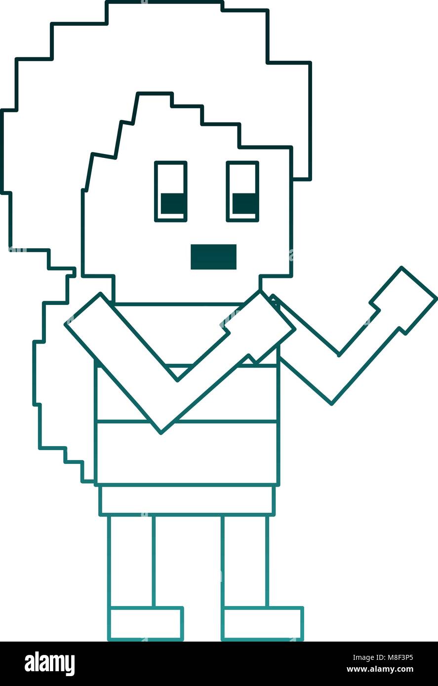 Pixelated woman character vector illustration graphic design Stock ...